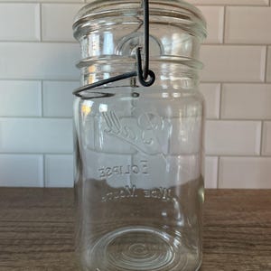 Set of 2 Antique Wire Bale Ball Eclipse Mason Jars - 1 Quart & 1 Pint Jars - Farmhouse Decor ...