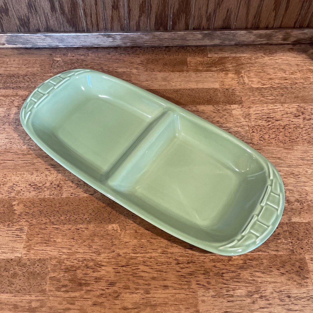 Longaberger Sage Green Appetizer Tray - Collectible Pottery - Made in ...