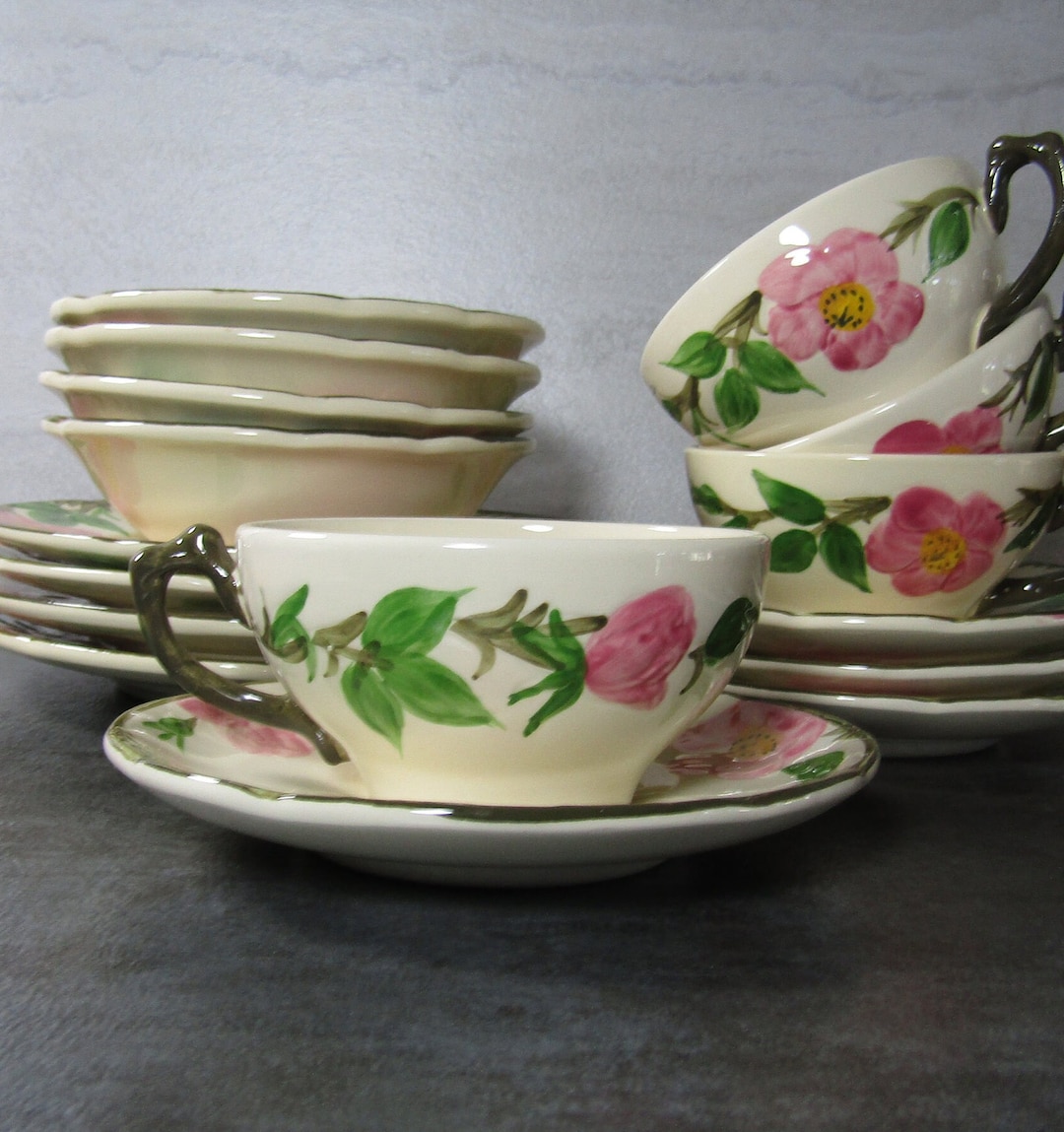12 Piece Newer Vintage Franciscan Desert Rose Snack Set - Collectible ...