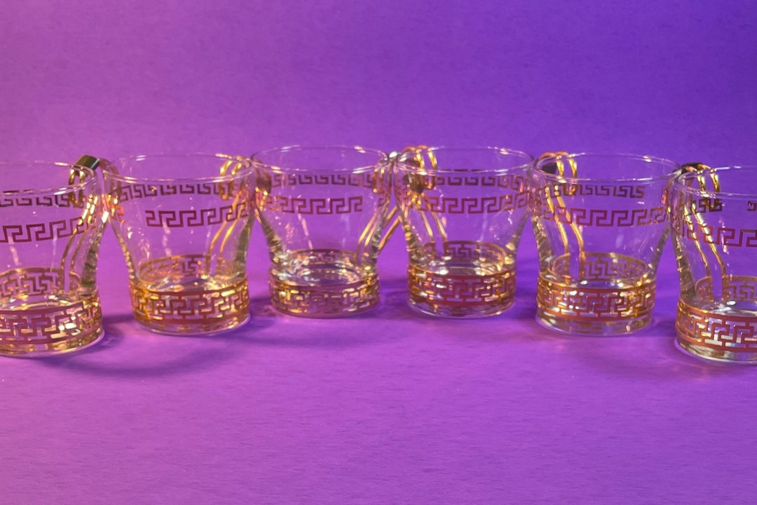 Set of 6 Vintage Greek Key by Libbey Coffee Cups - Barware - Hot ...