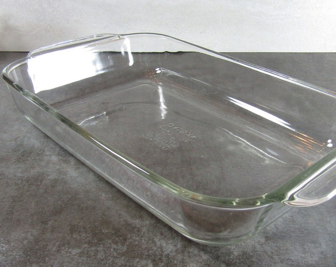 Pyrex 7 X 11 Clear Glass Brownie Pan Casserole Dish Vintage Pyrex 232-R ...