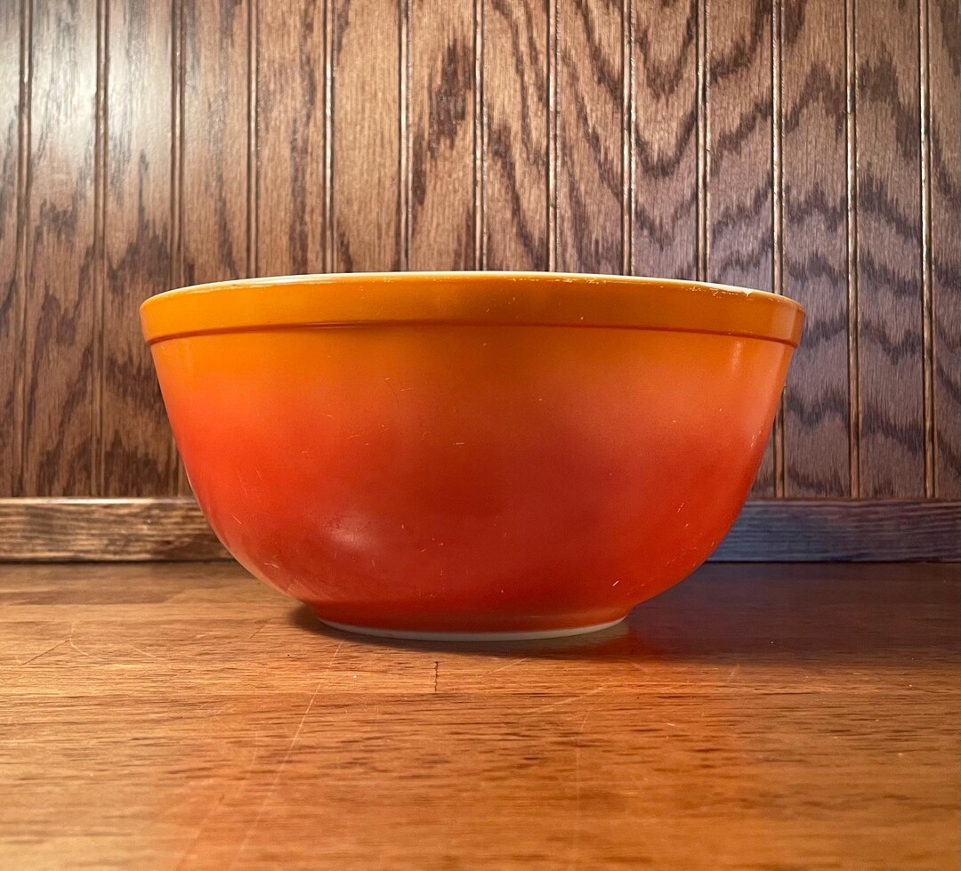 Pyrex Orange Flameglo Milk Glass Mixing Bowl - Vintage Pyrex - Orange ...