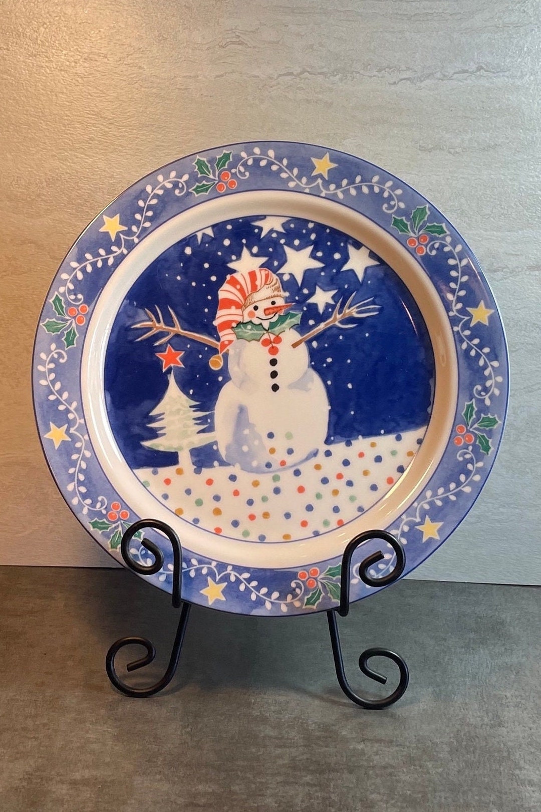 Set of 4 Epoch mr Snowman Dinner Plates by Noritake Christmas China ...