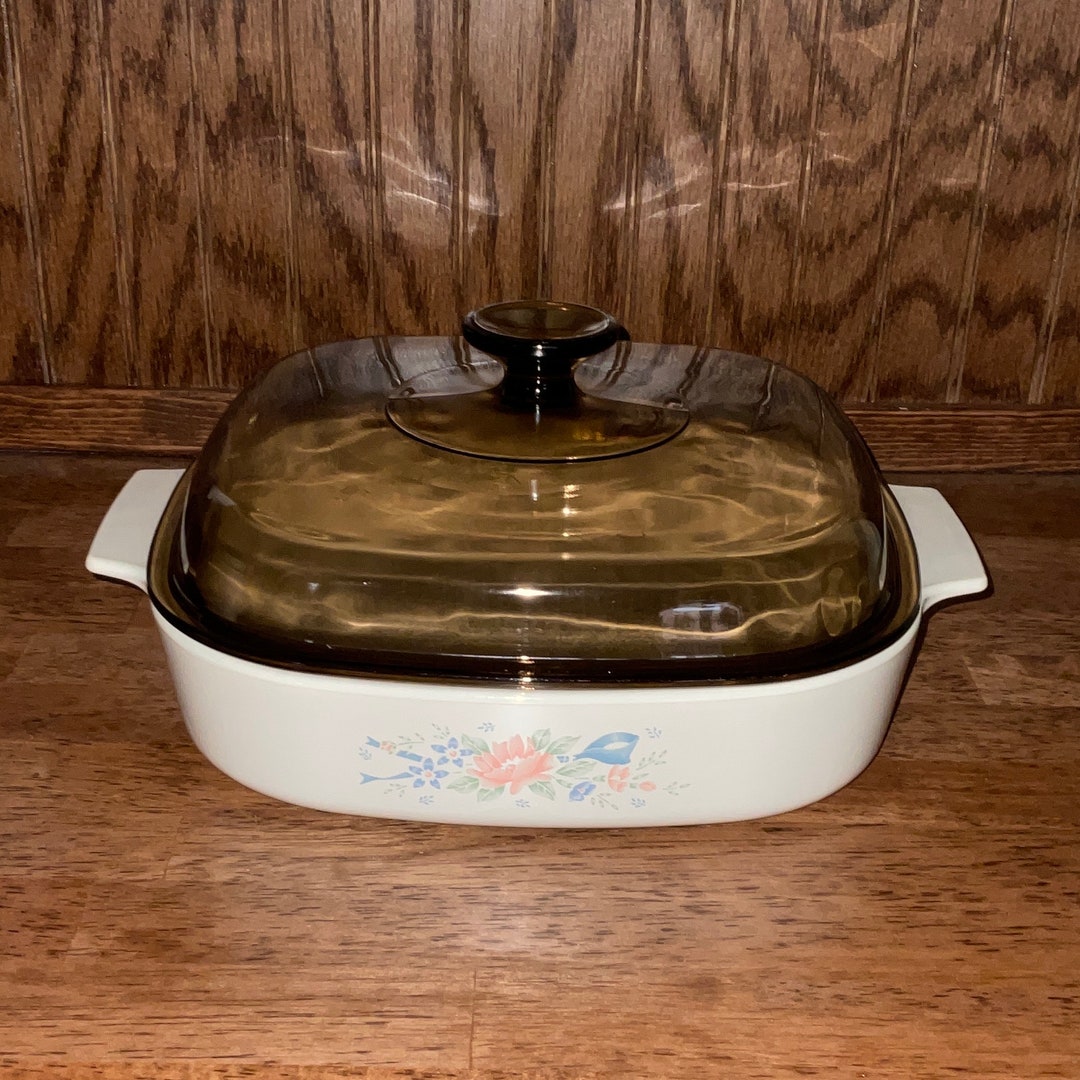 Corning Ware Symphony 2.5 Liter Casserole Dish With Lid - Vintage Glass ...