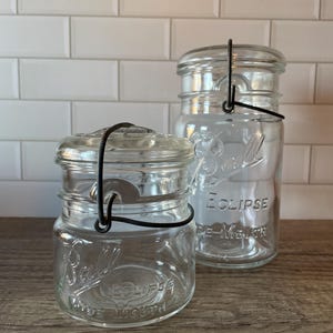 Set of 2 Antique Wire Bale Ball Eclipse Mason Jars - 1 Quart & 1 Pint Jars - Farmhouse Decor ...