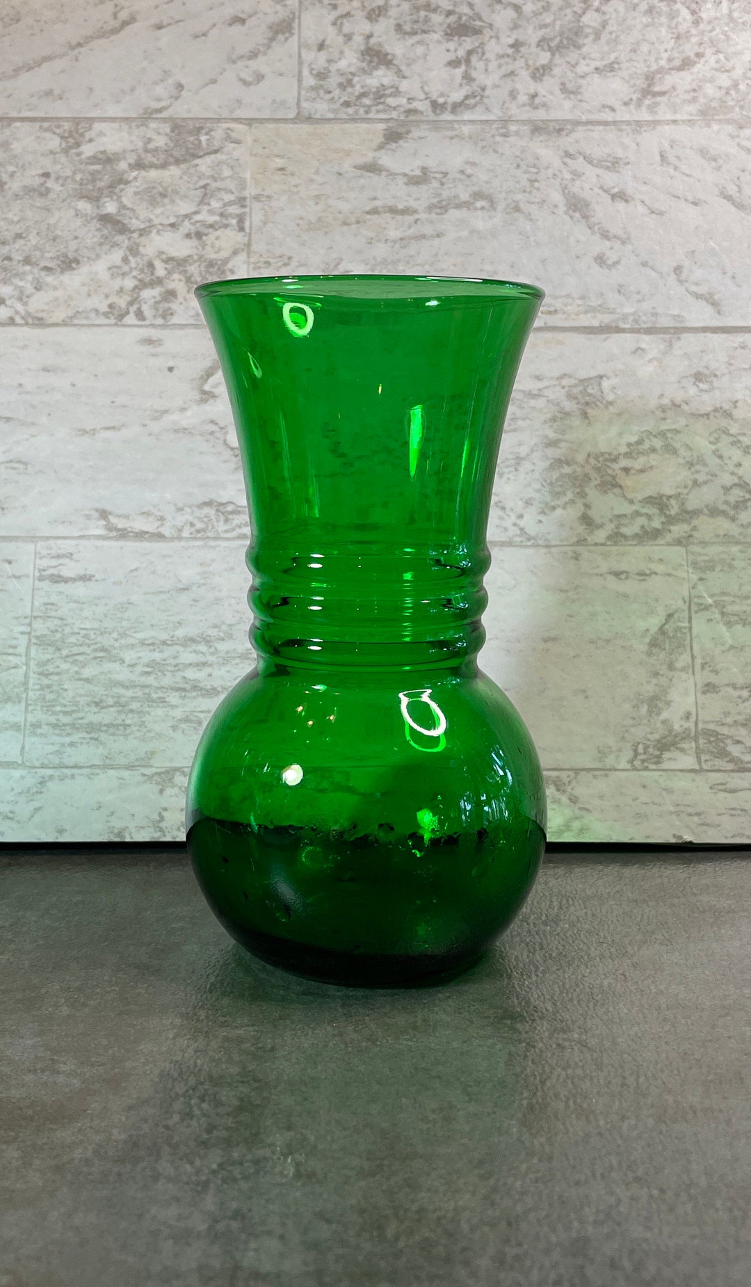 Forest Green Vase- Vintage Anchor Hocking Vase - Wedding Decor - Party ...