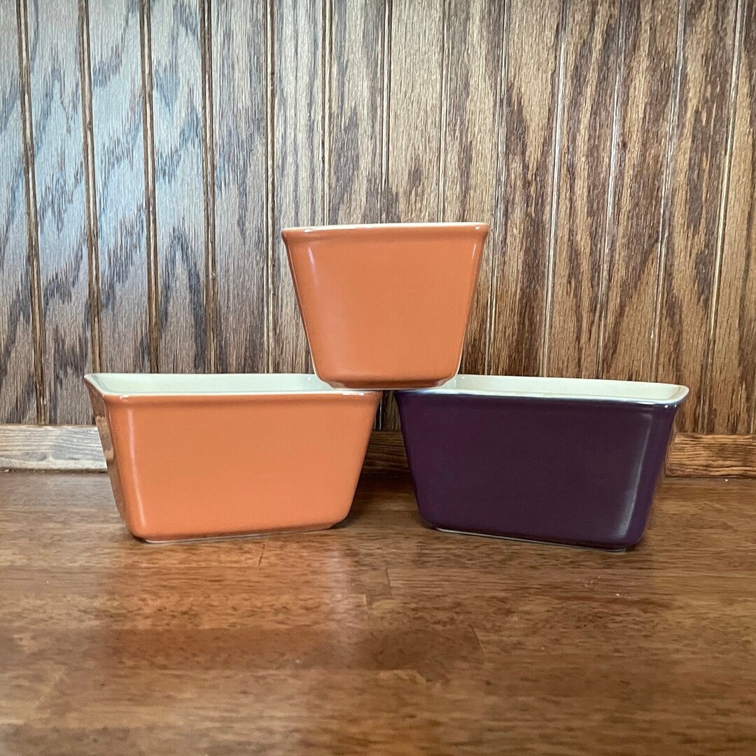 Set of 3 Longaberger Pottery Modular Dishes - Retired Colors Spice ...