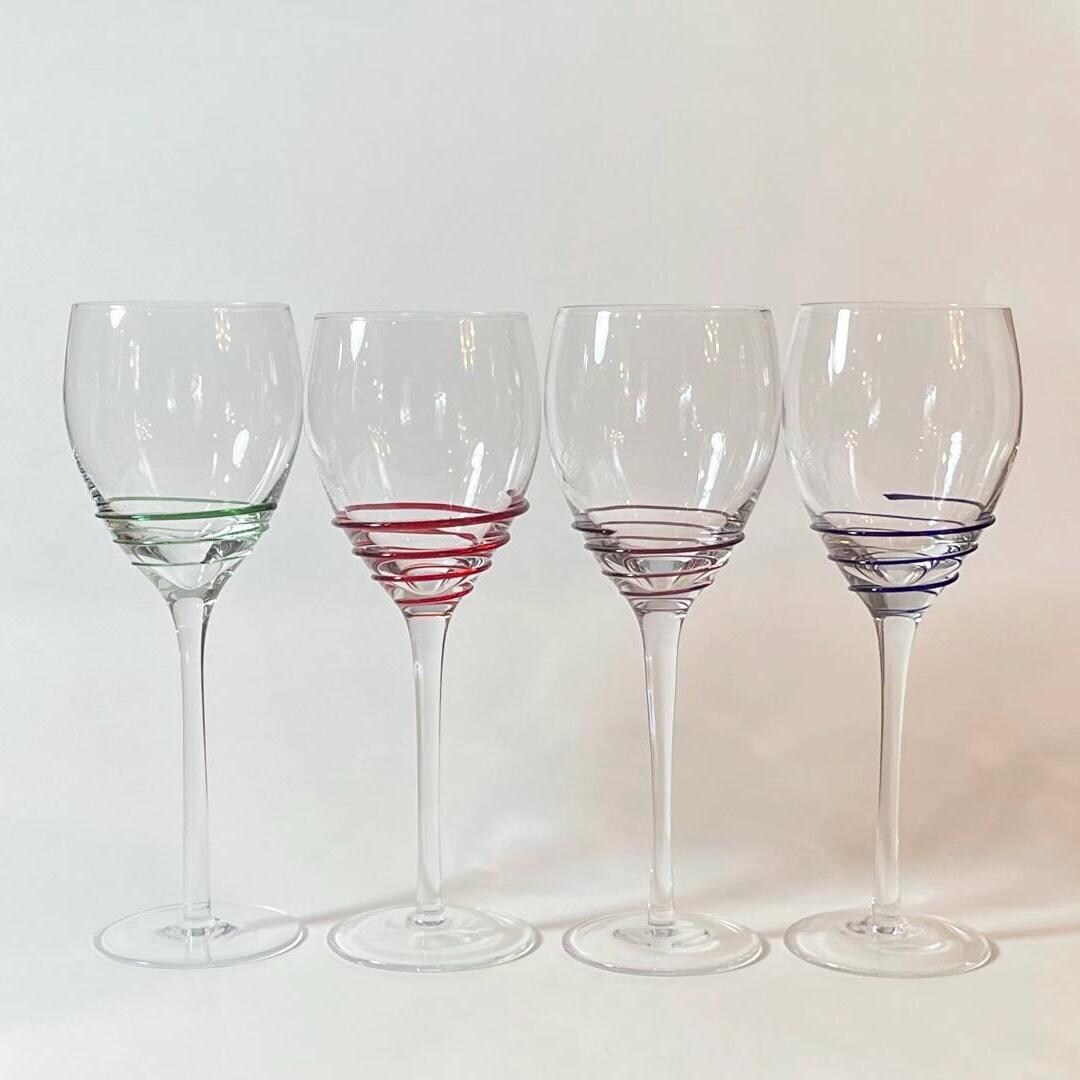 Colorful Hand-blown Pier 1 Wine Glasses - Cocktail Glasses - Classic ...