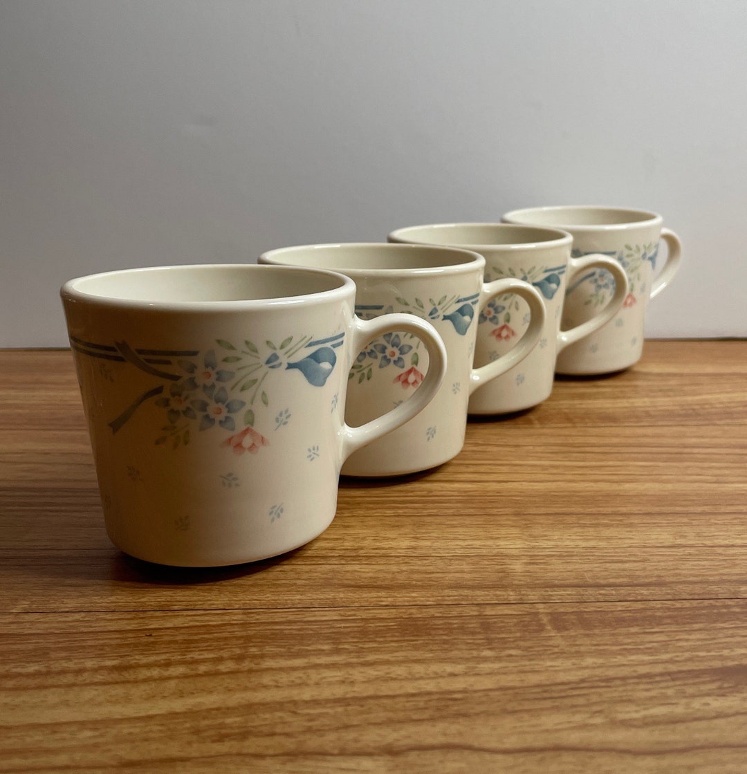 Set of 4 Corelle Symphony Mugs - Vintage Dishes - Farmhouse Decor ...