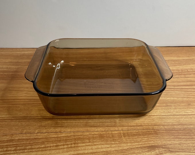 Pyrex 8 X 8 Brownie Pan Casserole Dish Vintage Amber Fireside Brown ...