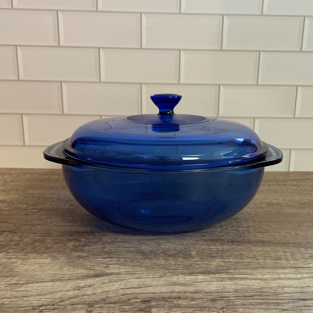 2 Qt / 2 Liter Cobalt Blue Pyrex Casserole Dish #024 - Vintage Bakeware ...