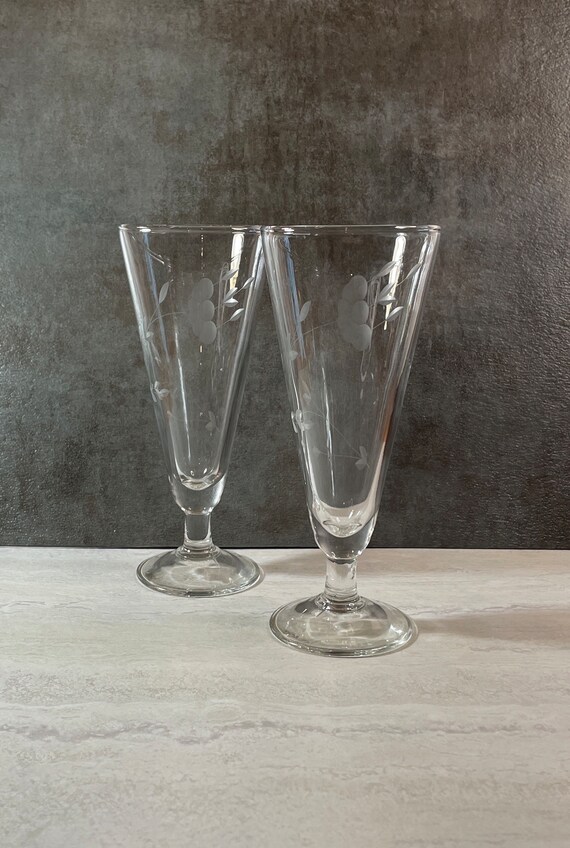Set of 2 Vintage Princess House Heritage Crystal Pilsner - Etsy