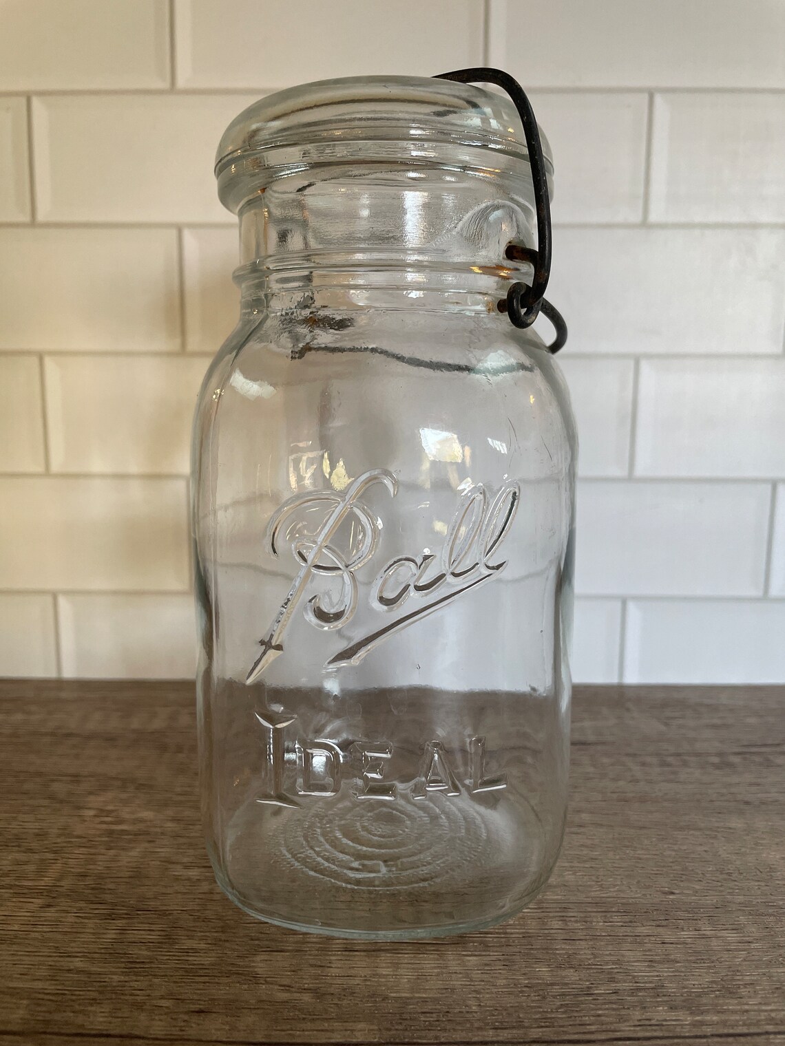 Antique Ball Eclipse Regular Mouth Jar With Wire Bale - Farmhouse Decor ...