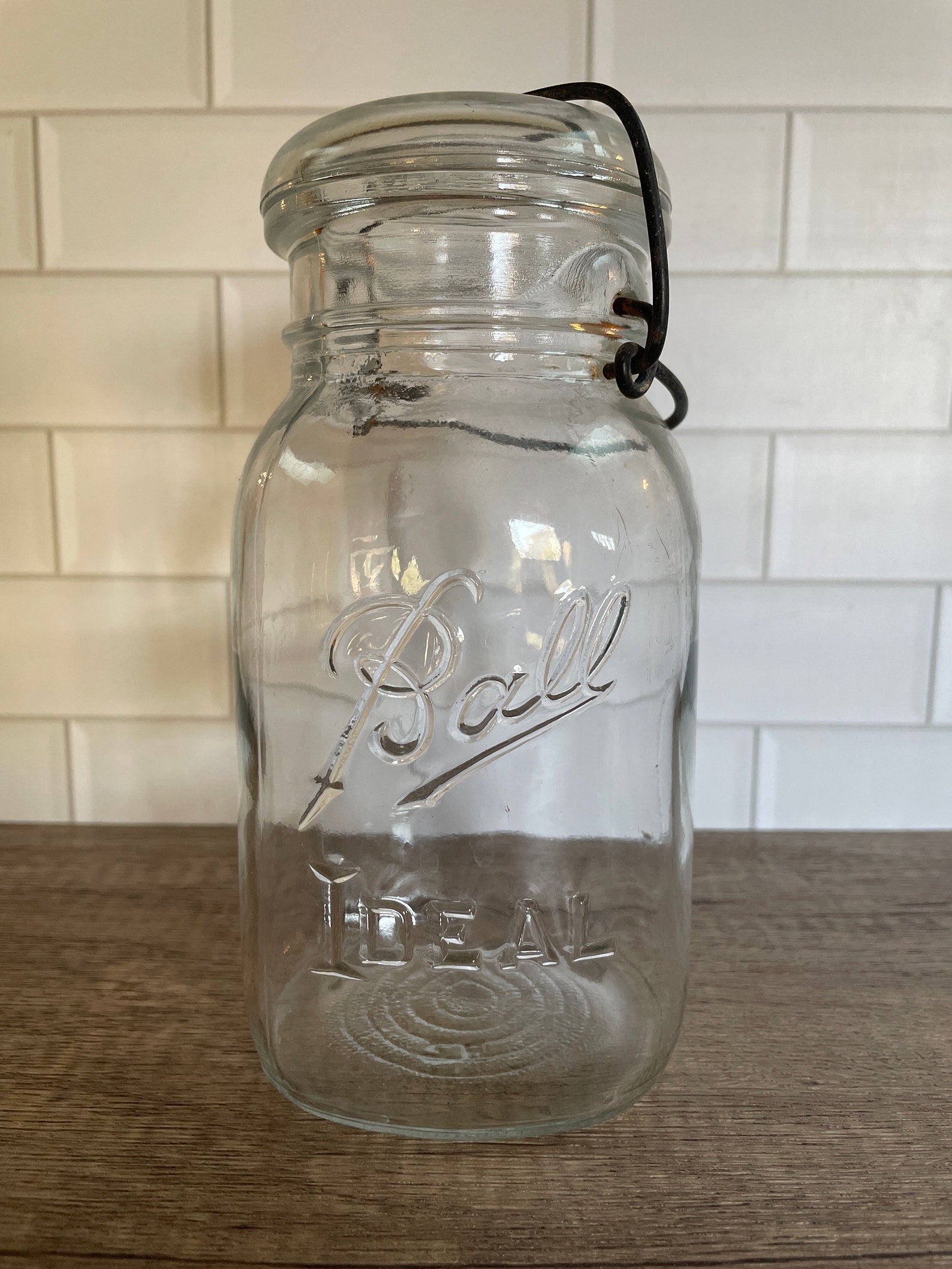 Antique Ball Eclipse Regular Mouth Jar With Wire Bale - Farmhouse Decor ...