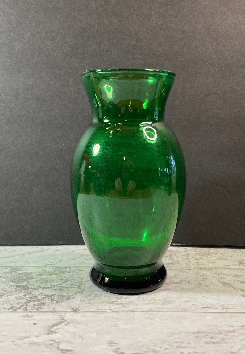 Forest Green Vase Vintage Anchor Hocking Vase Wedding Decor - Etsy