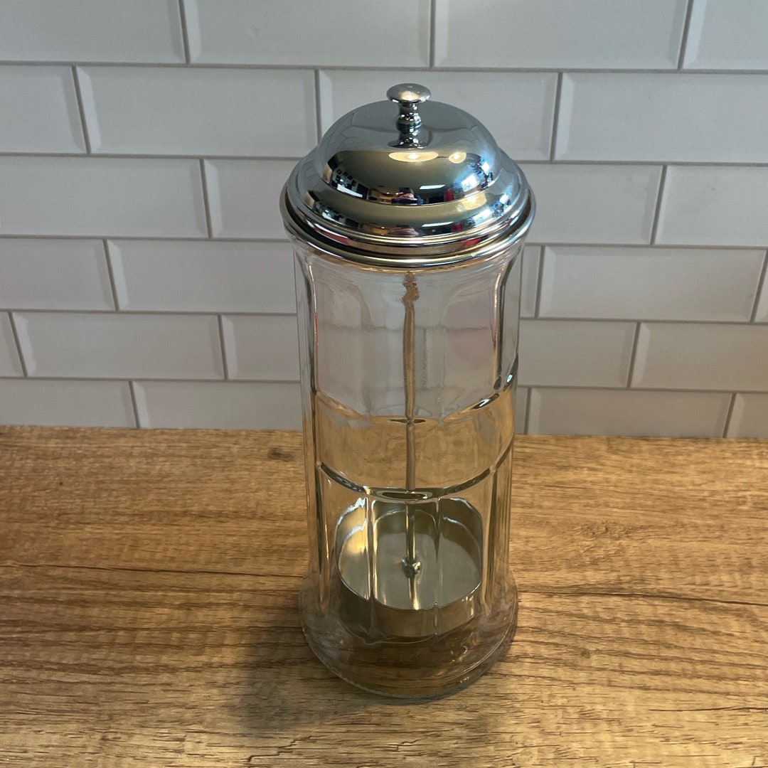 Vintage Tablecraft Straw Dispenser Glass Straw Storage Jar Soda ...