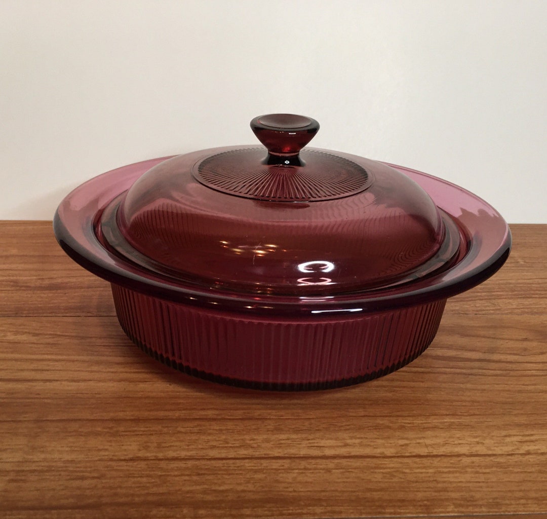 24 Ounce Pyrex Cranberry Visions Casserole Dish - Glass Cookware ...