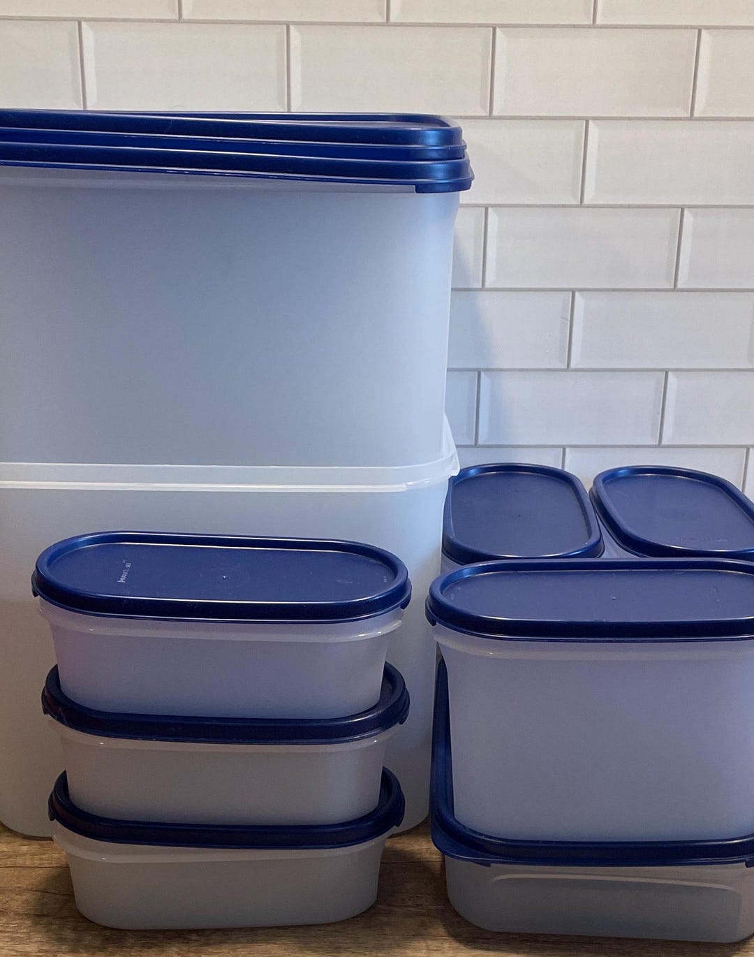 9 Piece Lot Tupperware Modular Mates - Blue Lids - 1990’s Retro ...