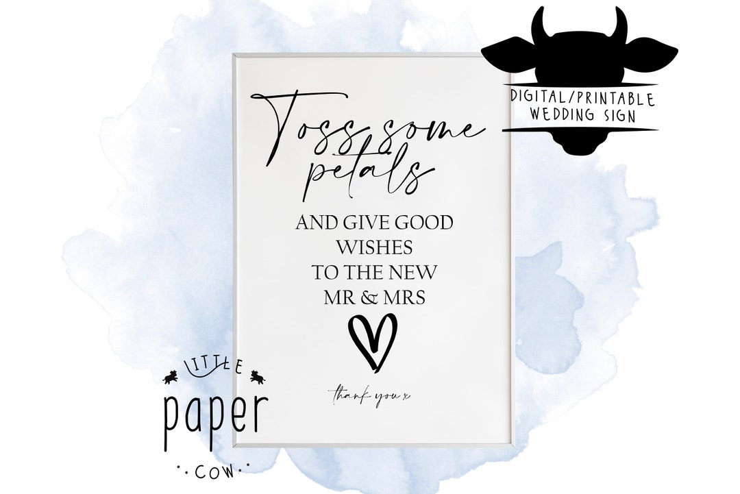 Printable Petals Wedding Sign // Wedding Signage // Confetti Wedding ...