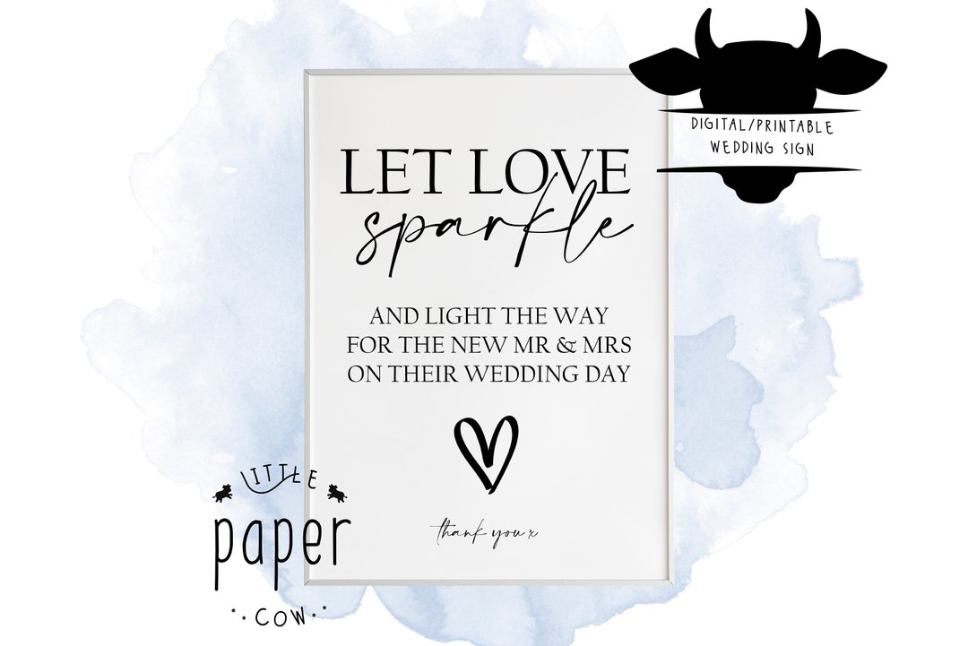 Printable Sparkler Wedding Sign // Wedding Signage // Sparkler Wedding ...
