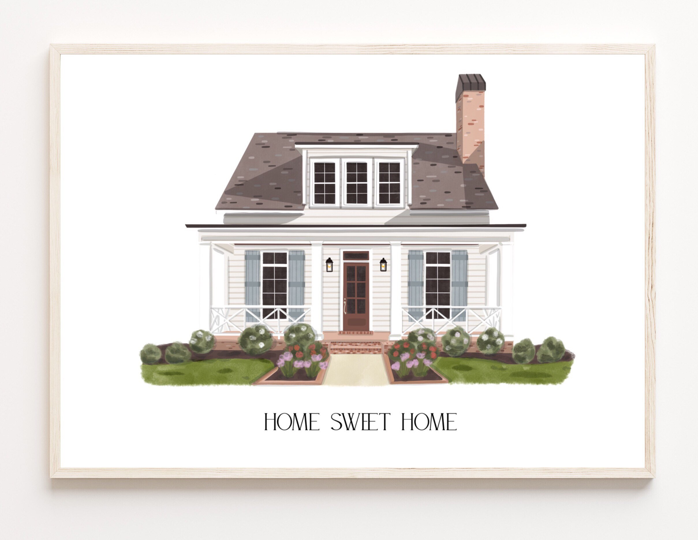 Prints Home & Living Custom Home Portrait New Home Gift Home Painting ...
