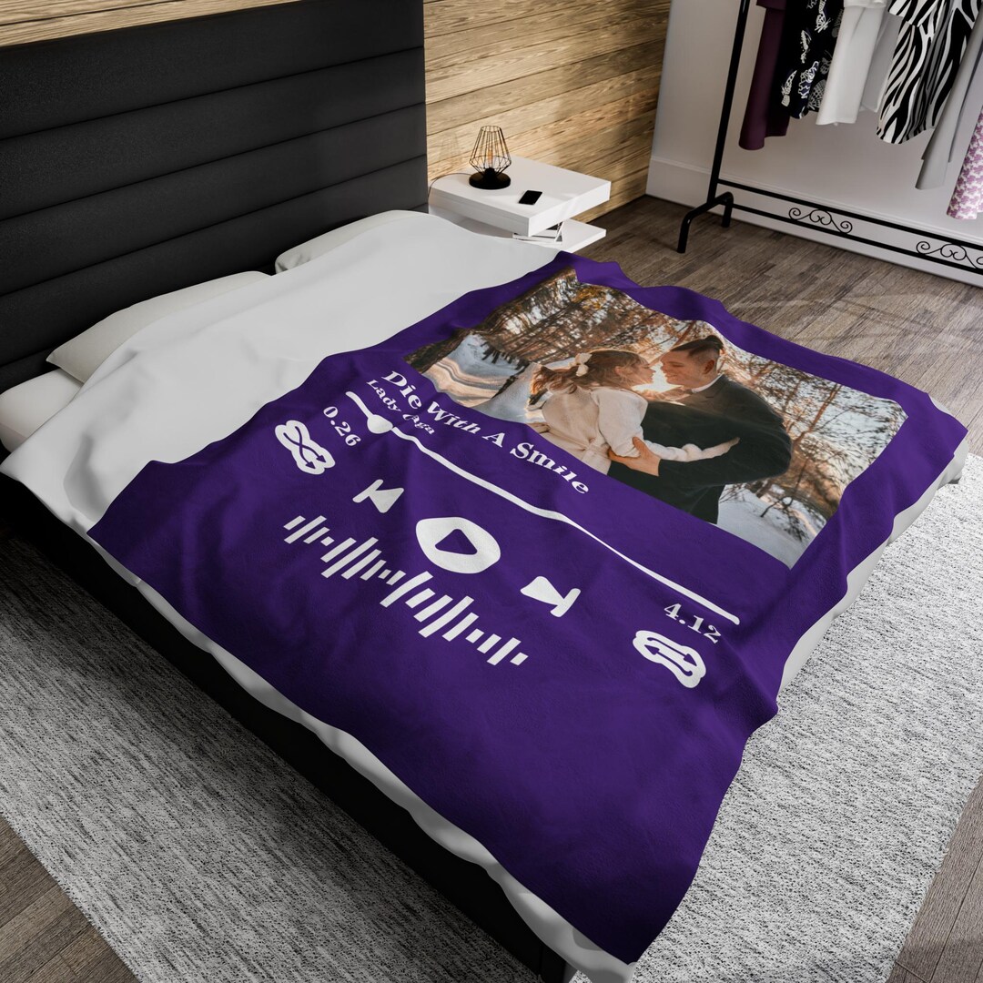 Personalized Music Blanket Custom Photo & Song Choice Valentines Gift ...