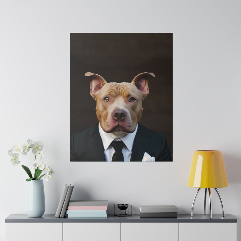 Mr. Pitbull | Pitbull in Dapper Suit | Altered Vintage Pitbull Portrait ...