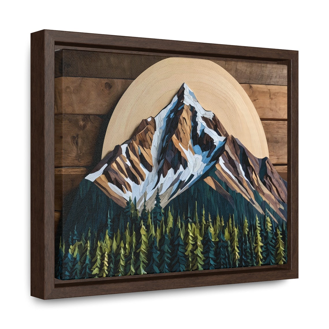 Mountain Scenery, Carved Wood Wall Art, Vertical Art Piece, Rustic Wall ...