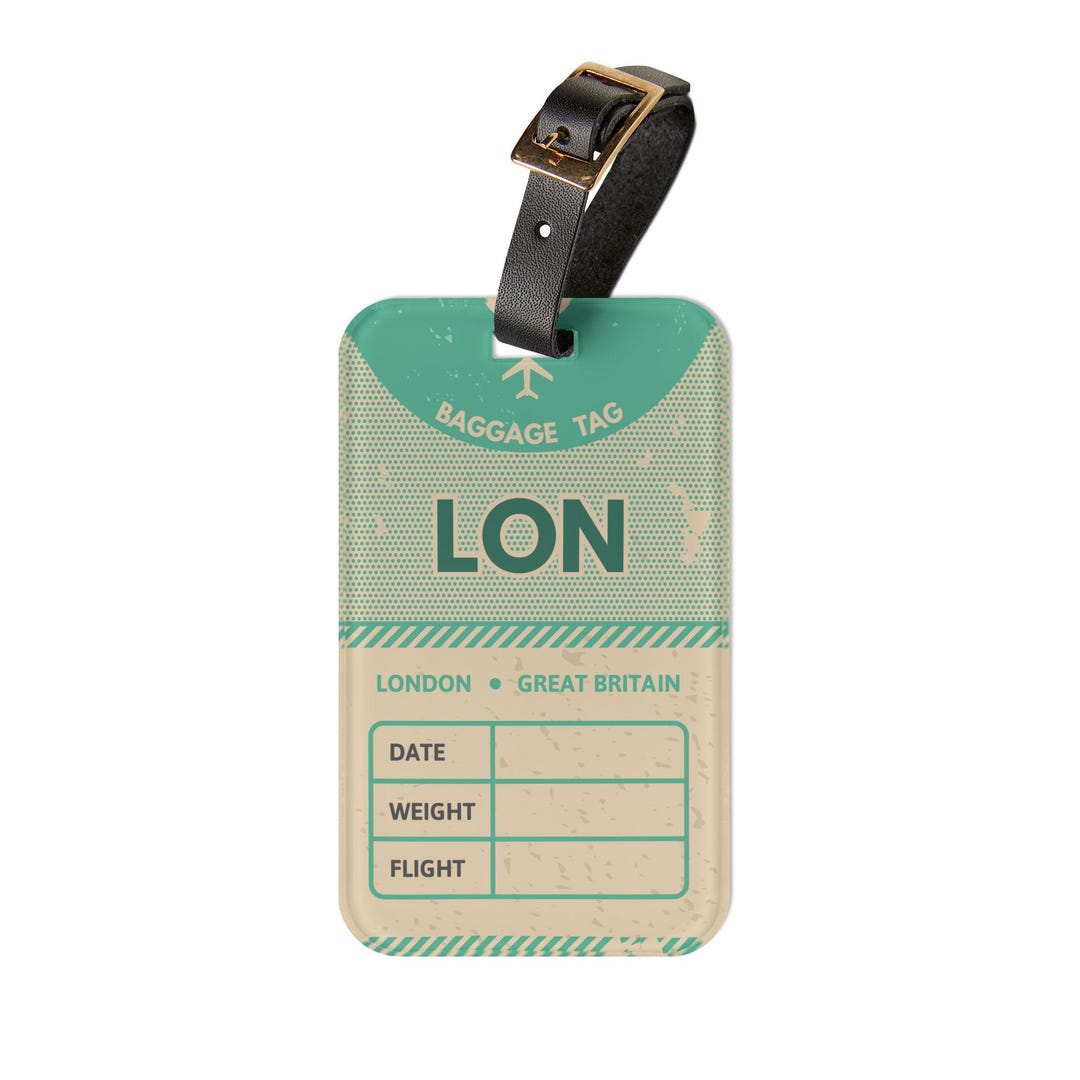 Vintage London Luggage Tag, Travel Accessory, Baggage Identifier ...