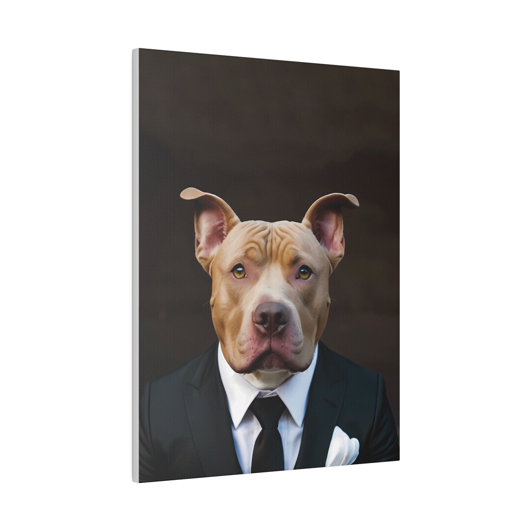 Mr. Pitbull | Pitbull in Dapper Suit | Altered Vintage Pitbull Portrait ...