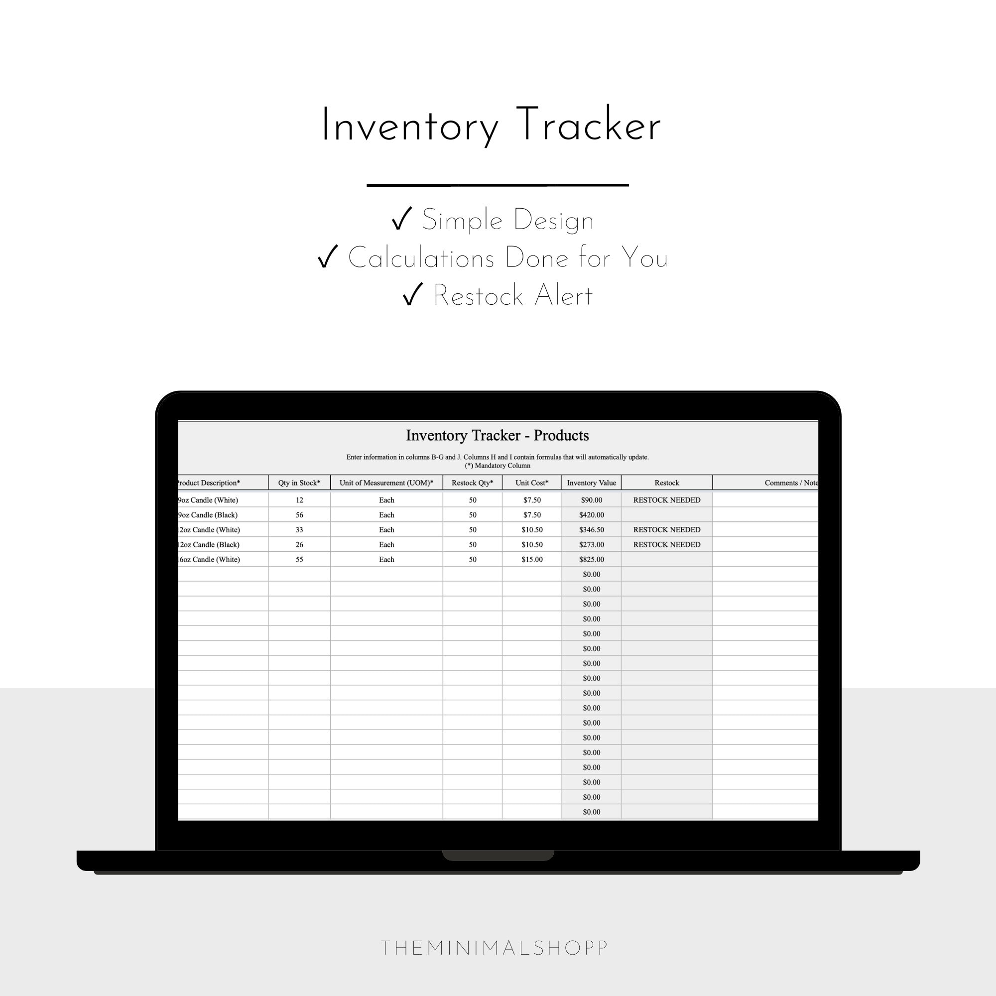 Simple Inventory Tracker | Materials and Products Inventory Tracker ...