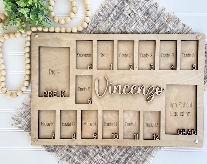 Personalized Pre K to Graduation School Picture Frame,grade School ...