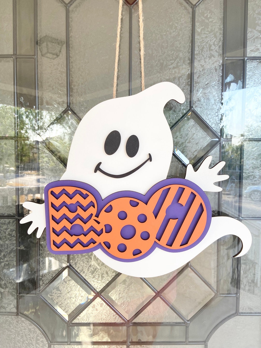 Boo Ghost Door Sign, Halloween Door Sign, Front Porch Decor, Fall Decor ...