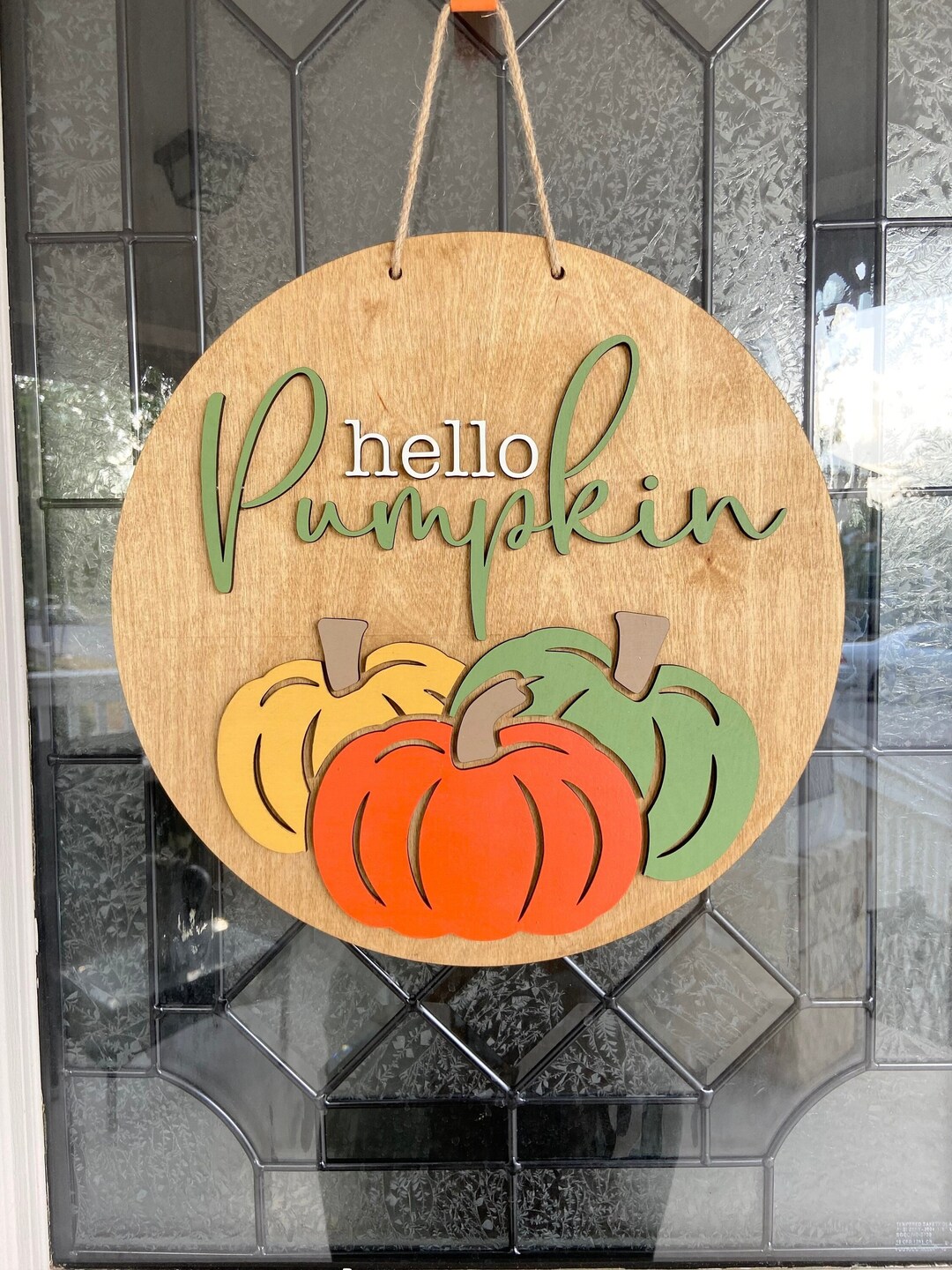 Hello Pumpkin Door Hanger, Fall Decor, Fall Porch Decor, Fall Door Sign ...
