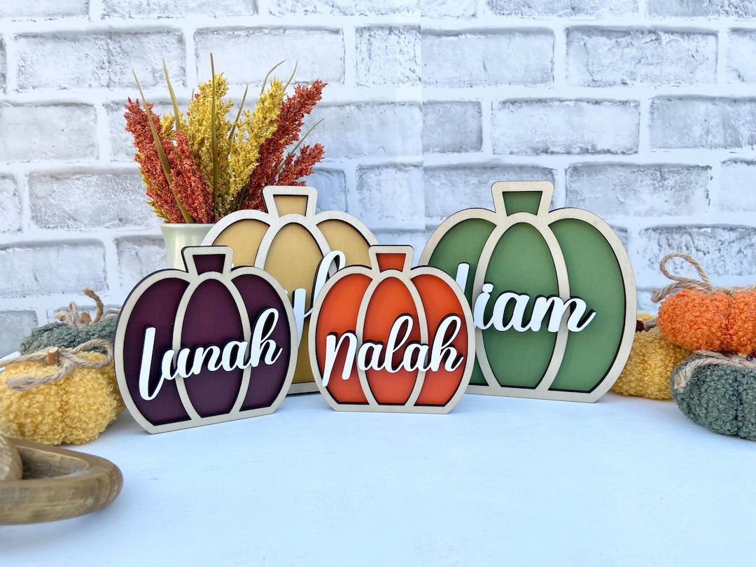 Personalized Pumpkin Family Decor, Pumpkins Custom Fall Decor, Pumpkins ...