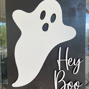 Hey Boo Ghost Door Sign, Halloween Door Sign, Front Porch Decor, Fall ...