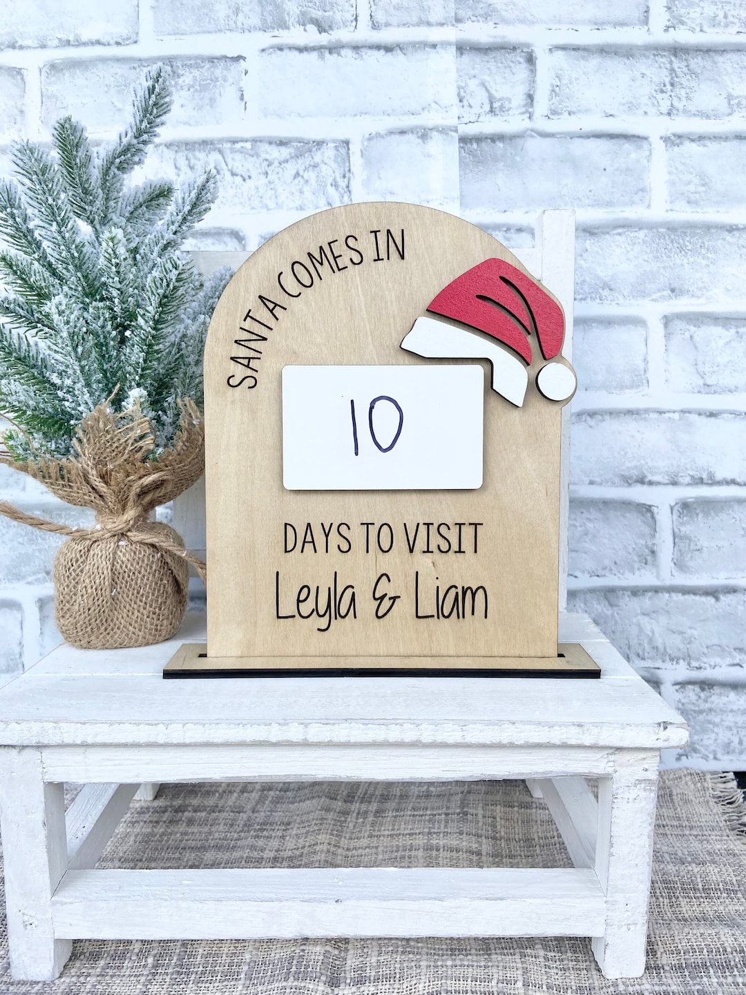 Christmas Countdown Sign, Santa Countdown Sign, Days Until Christmas ...