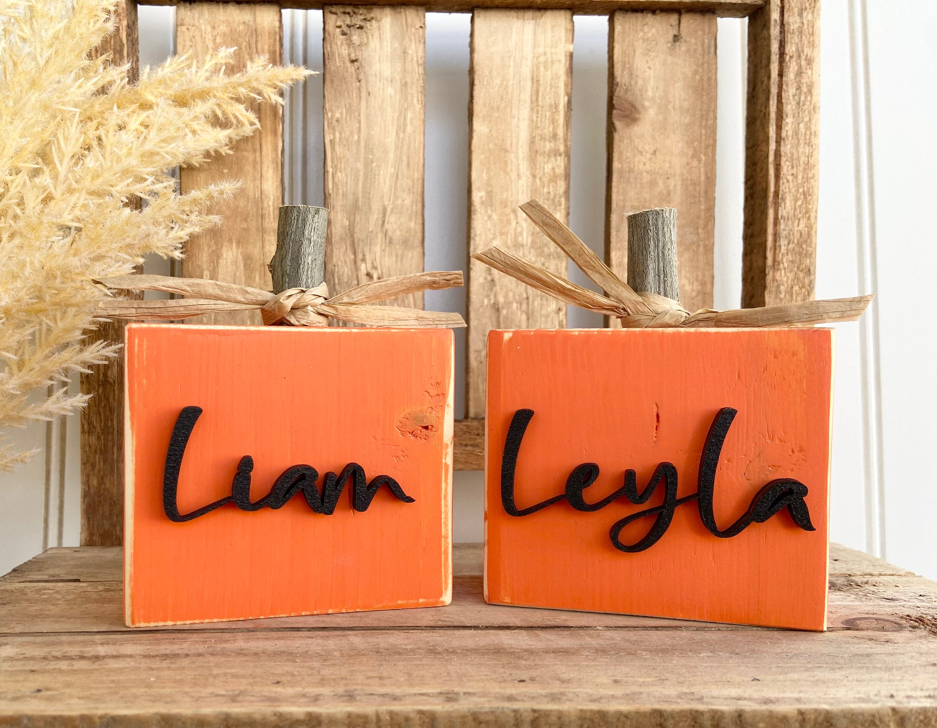 Personalized Wooden Pumpkins, Name Pumpkins, Kid's Pumpkins, Fall Decor ...