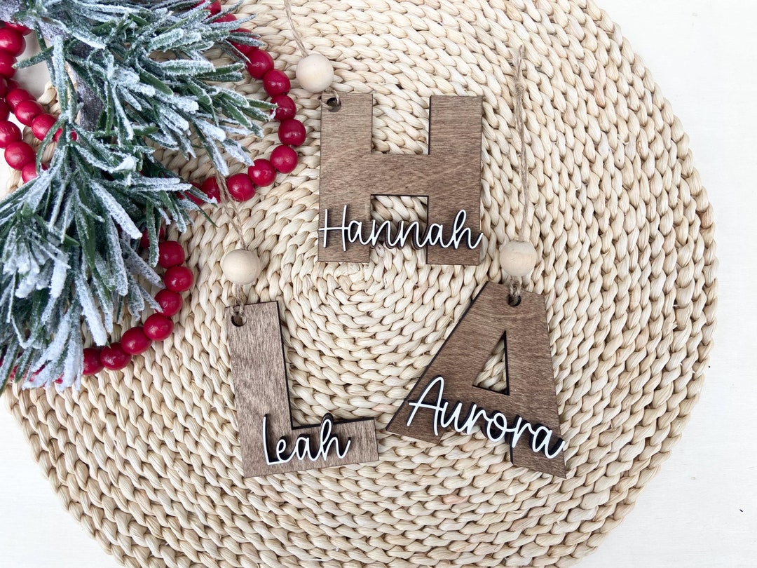 Personalized Name Christmas Ornament, Personalized Initial Ornament ...