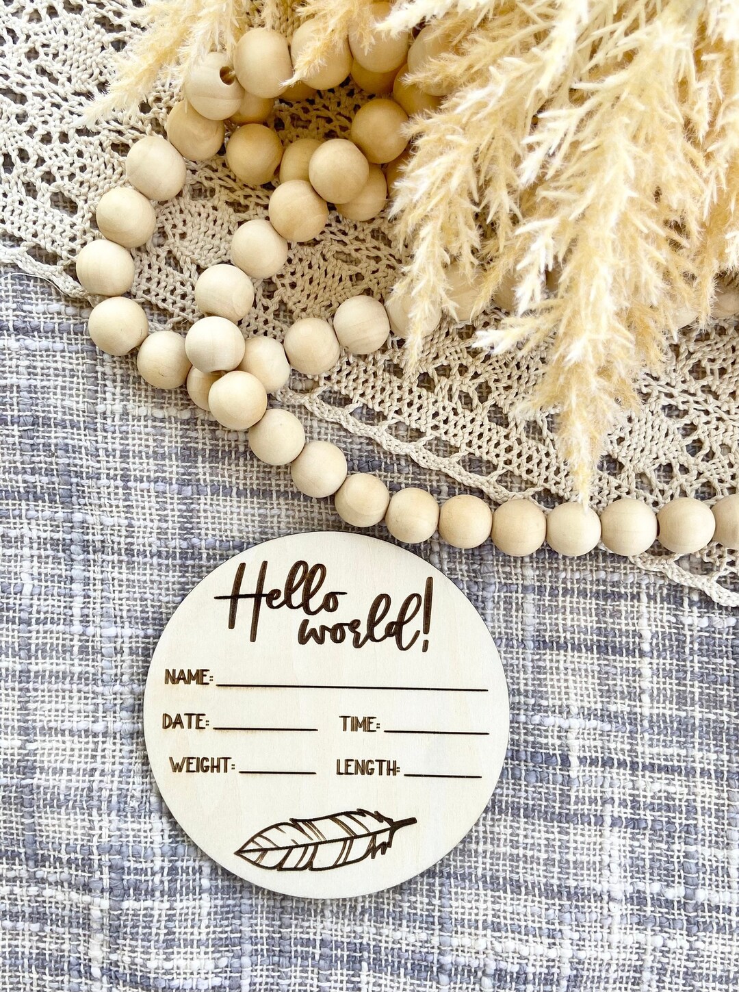 Hello World Baby Announcement Sign, Hello World Plaque, Gender Neutral ...