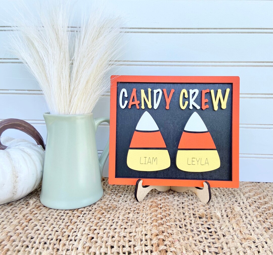 Personalized With Name Candy Corn Sign, Adorable Halloween Decor, Candy ...
