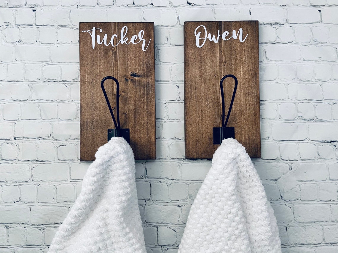 Personalized Towel Hook Bathroom Wall Decor Towel Holder - Etsy