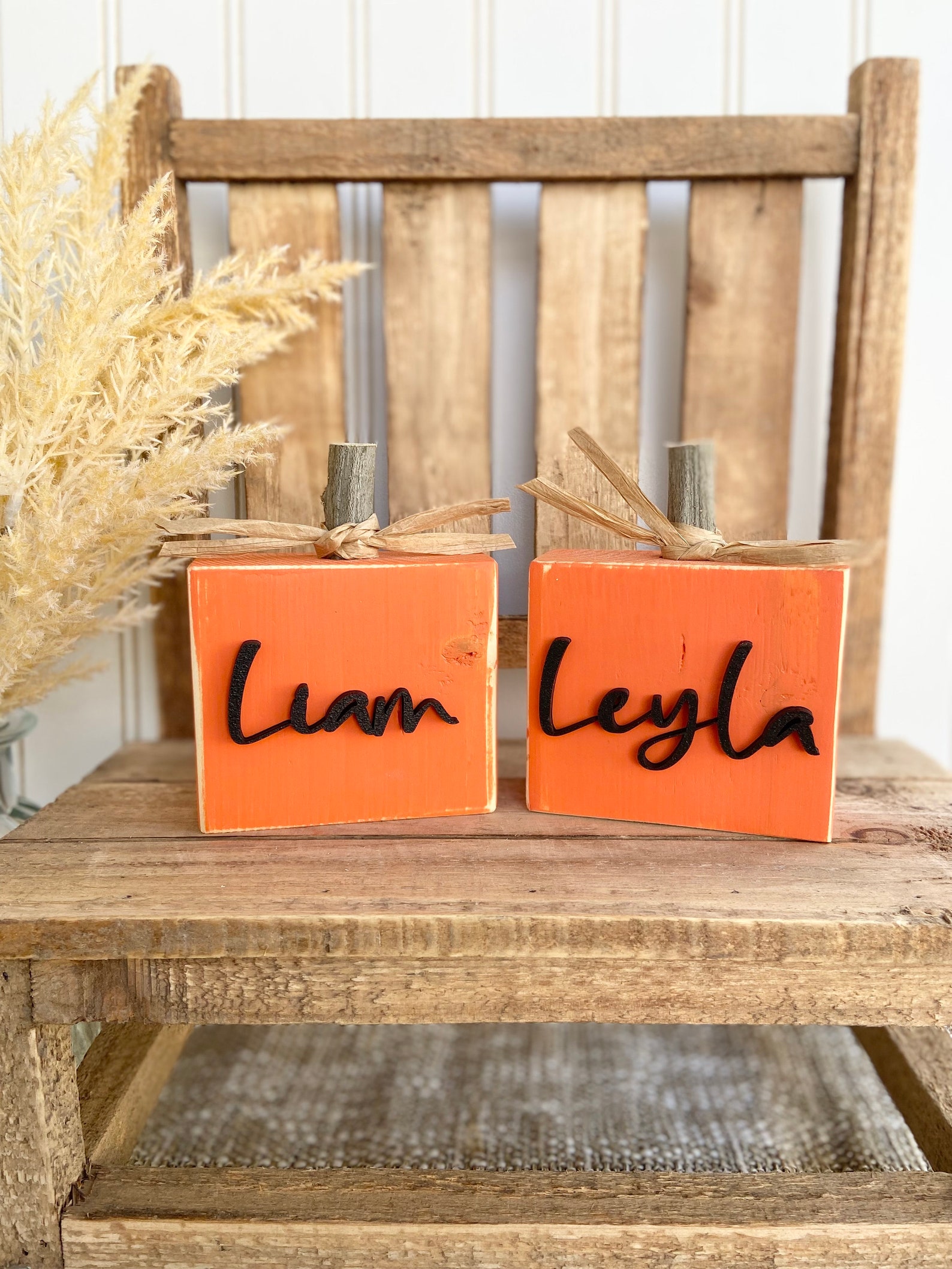 Personalized Wooden Pumpkins, Name Pumpkins, Kid's Pumpkins, Fall Decor ...