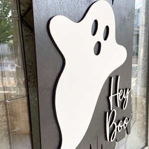 Hey Boo Ghost Door Sign, Halloween Door Sign, Front Porch Decor, Fall ...