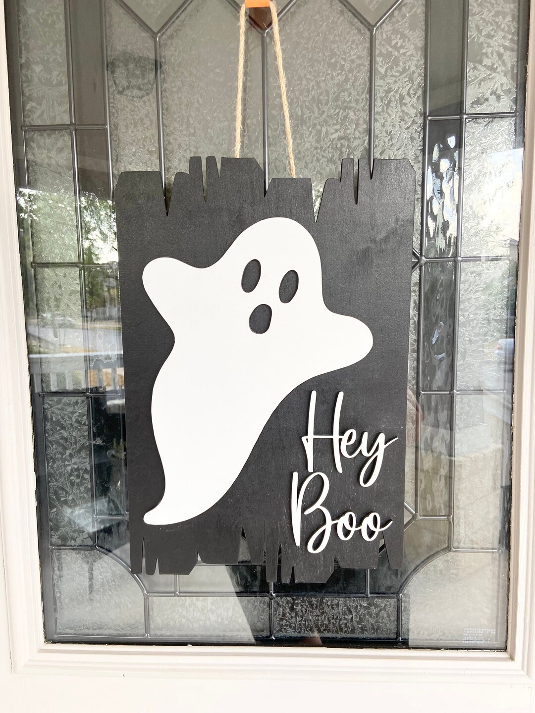 Hey Boo Ghost Door Sign, Halloween Door Sign, Front Porch Decor, Fall ...