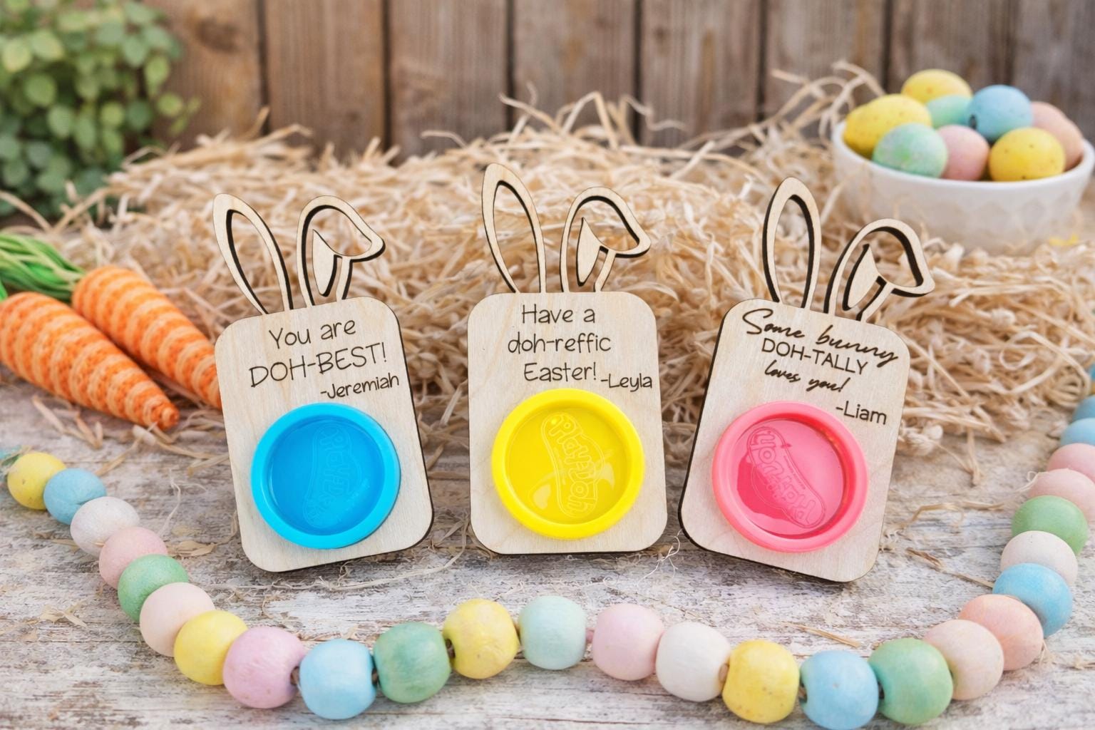 Personalized Easter Basket Tag | Bunny Easter Basket Tag | Play Doh ...