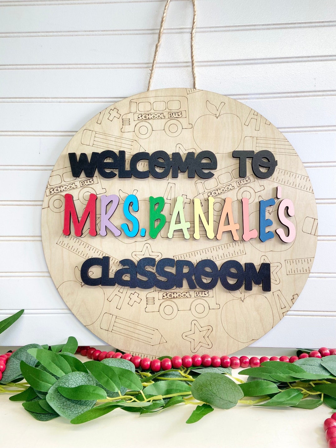 Personalized Classroom Door Hanger, Classroom Door Decor, Classroom ...