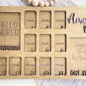 Personalized Baby First Year Photo Frame | Newborn to One Year Picture ...