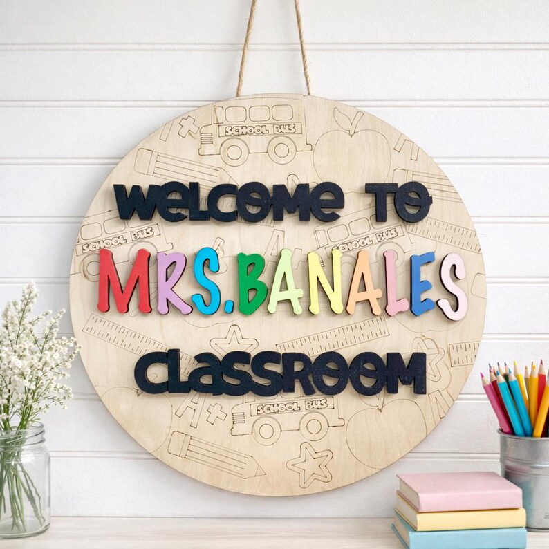 Personalized Teacher Door Sign | Custom Teacher Name Sign | Classroom ...
