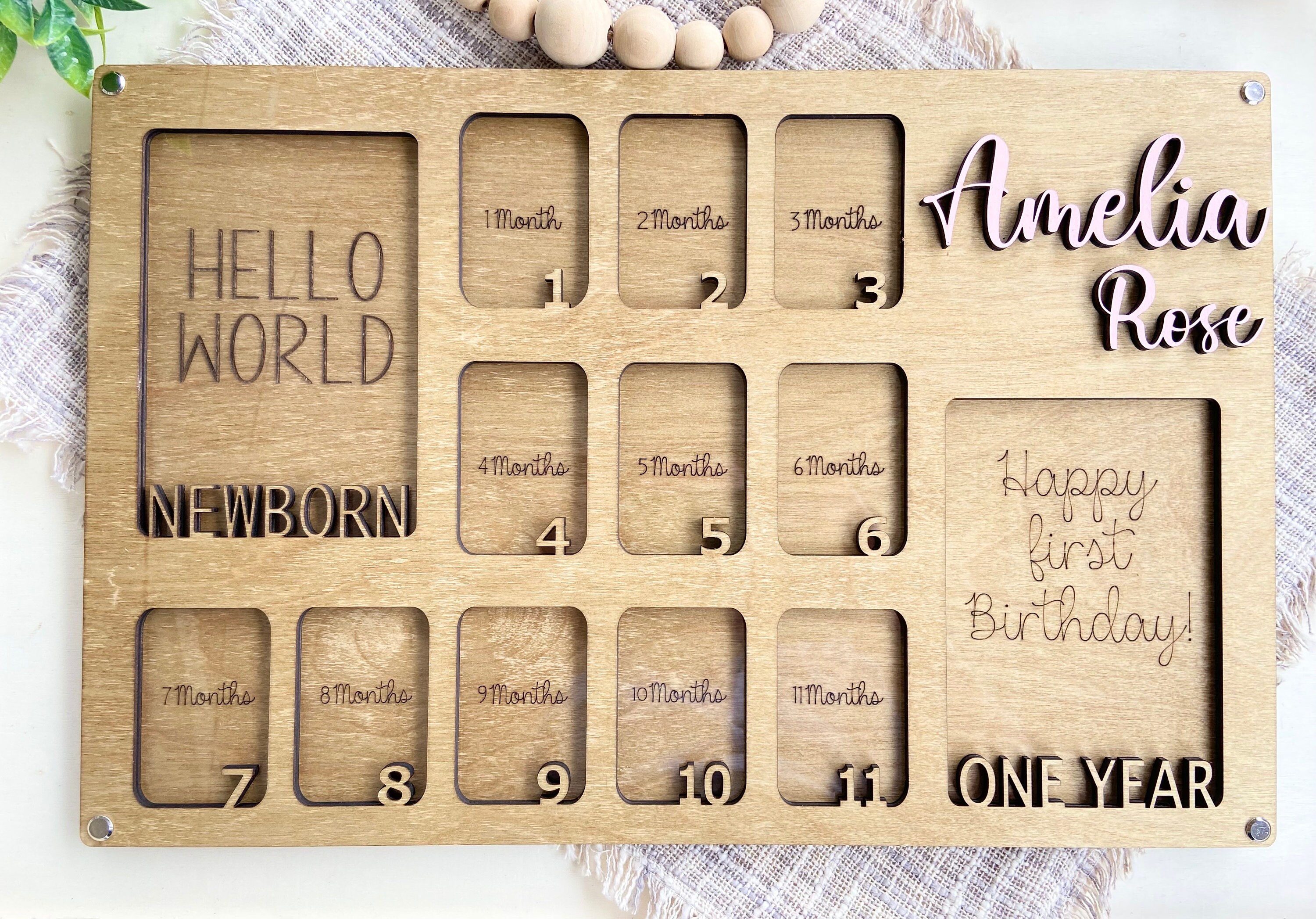 Baby First Year Picture Frame, Personalized Baby Photo Frame, Photo ...